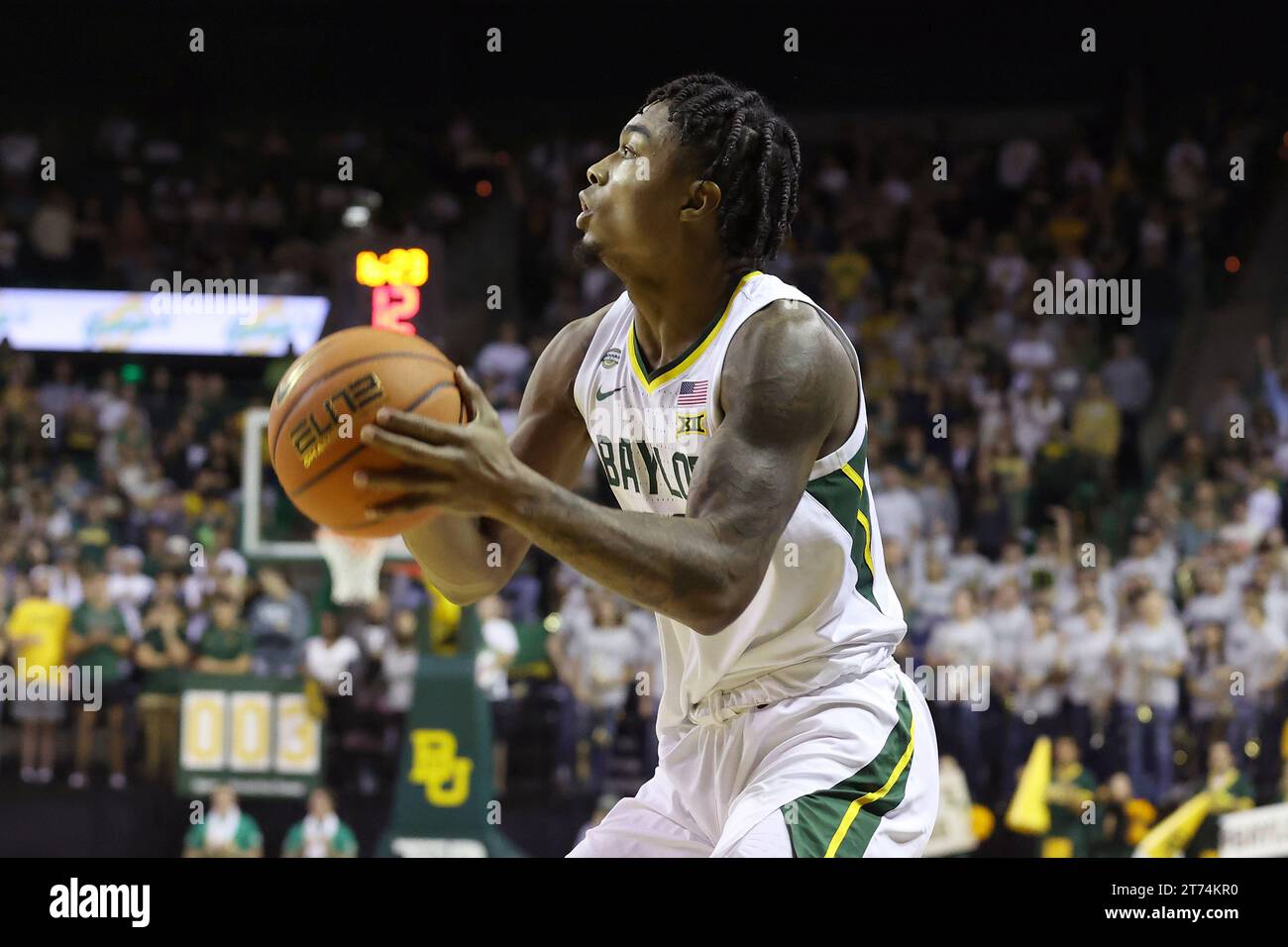 Baylor guard Langston Love in an NCAA college basketball game against ...
