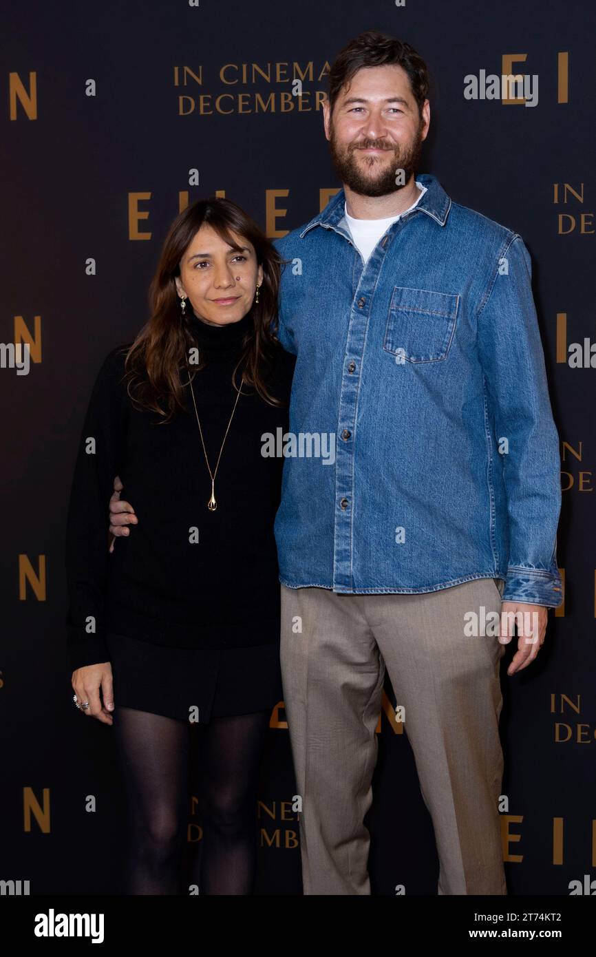Ottessa Moshfegh, left, and Luke Goebel pose for photographers upon ...