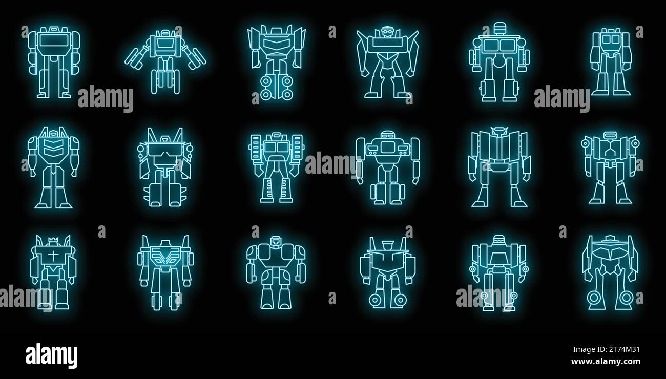 Futuristic robot-transneon color on black Stock Vector Image & Art - Alamy