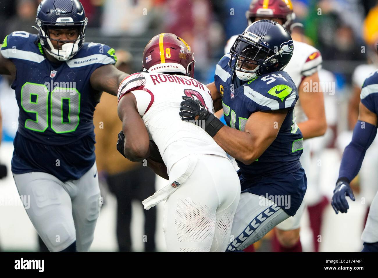 Seattle Seahawks linebacker Bobby Wagner (54) tackles Washington ...