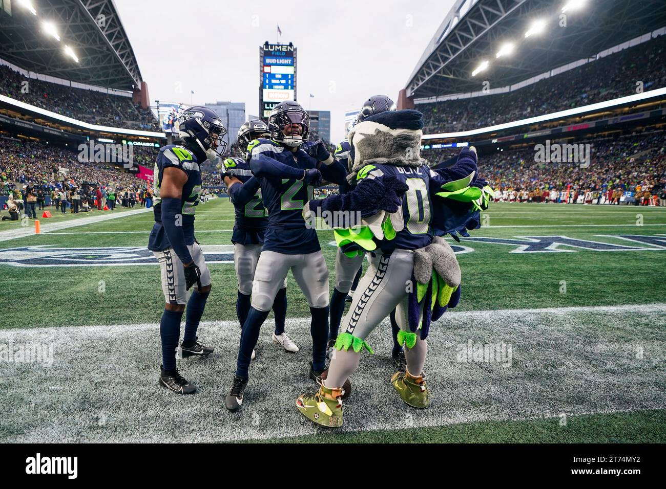 Seattle Seahawks cornerback Artie Burns, left, and cornerback Devon ...