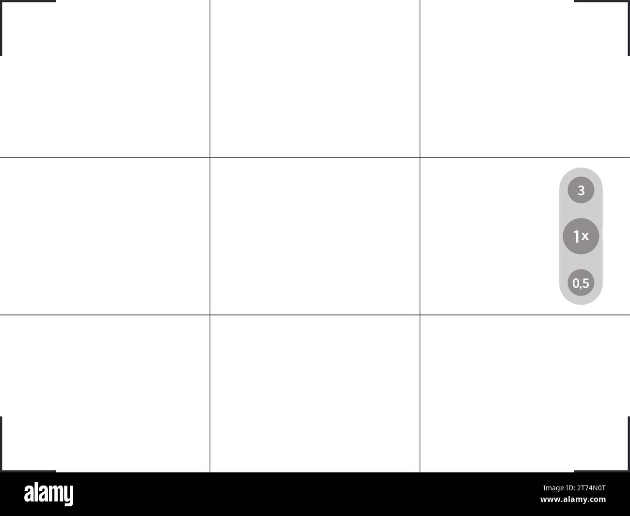 Photo camera frame viewfinder template. Vector illustration with zoom ...