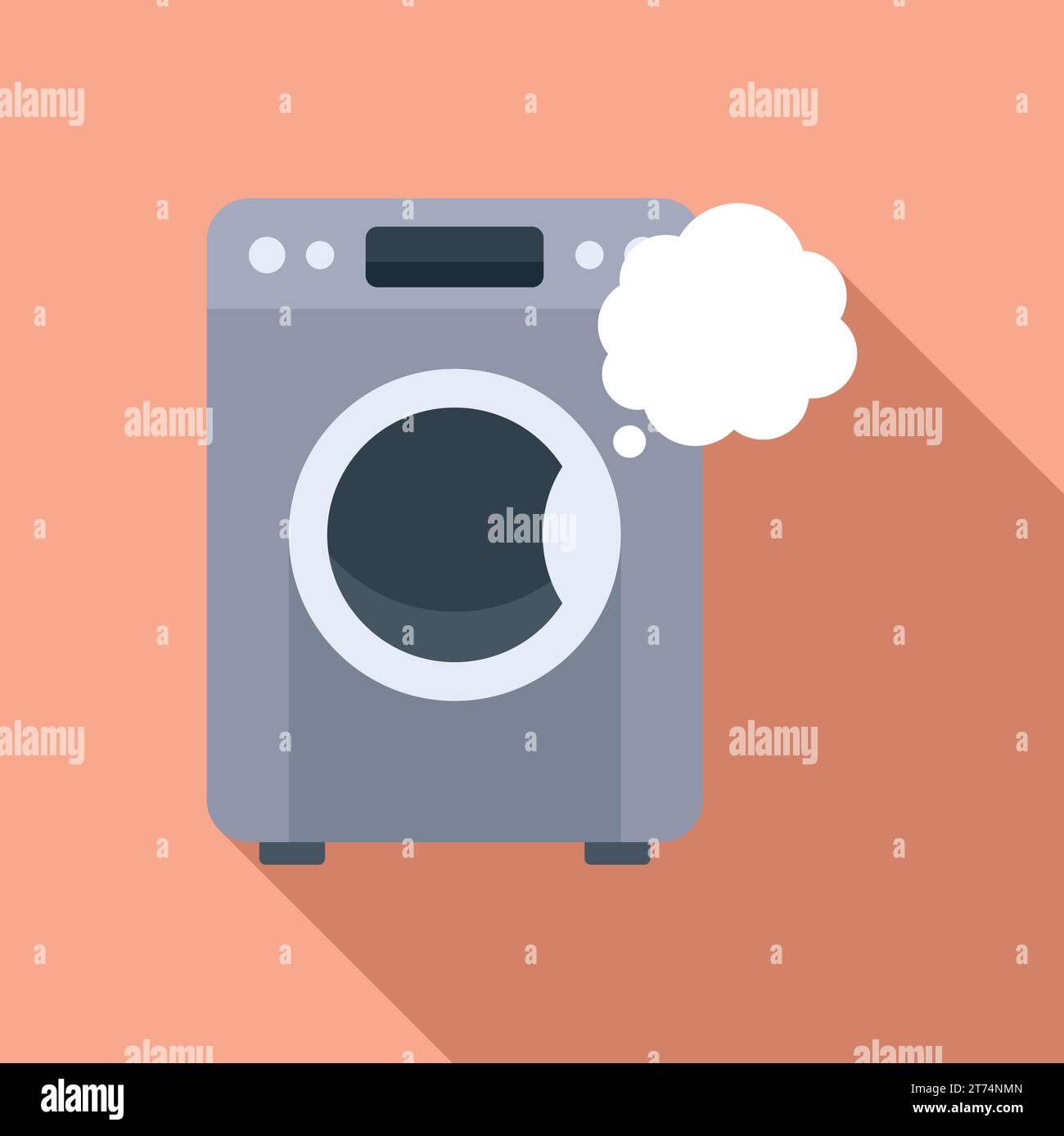 Broken new washing machine icon flat vector. Electrical apparatus ...