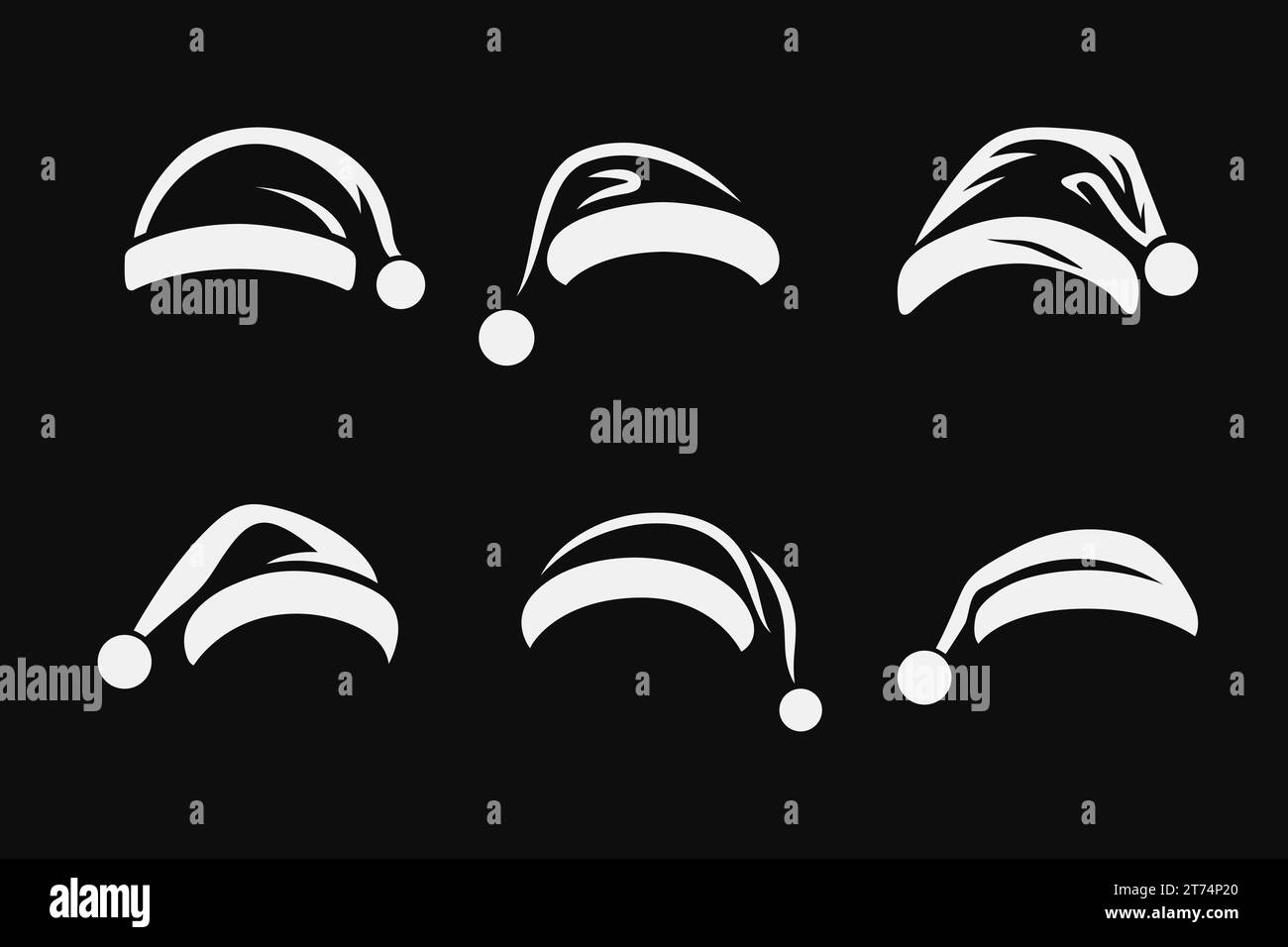 Vector Isolated Santa Claus Hat, Father Christmas Cap, Saint Nicolas ...