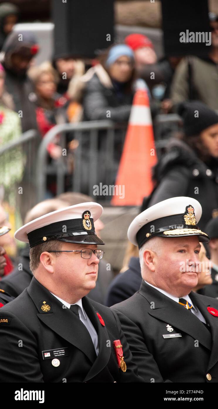 Toronto fire chief Matthew Pegg and anther man during Remembrance ...