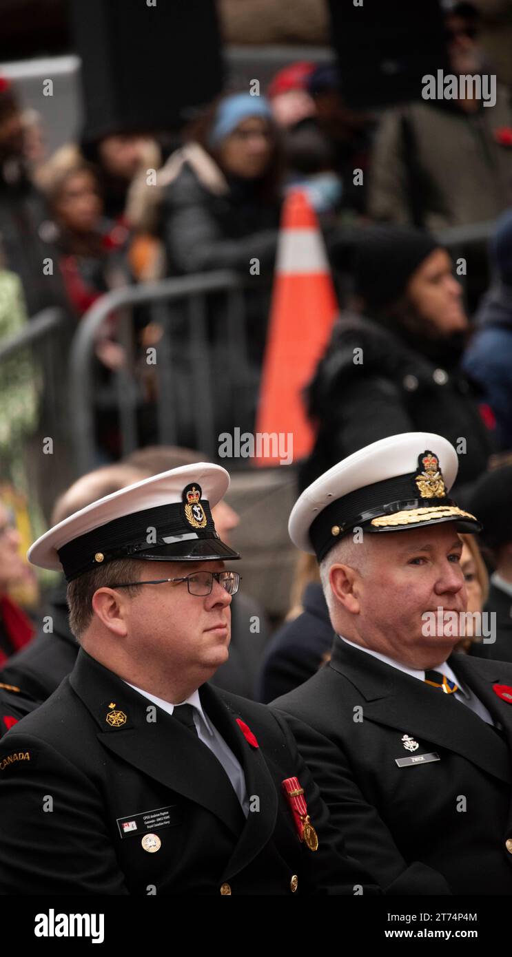 Toronto fire chief Matthew Pegg and anther man during Remembrance ...