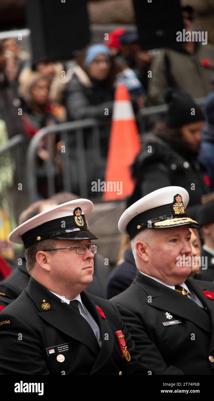 Toronto fire chief Matthew Pegg and anther man during Remembrance ...