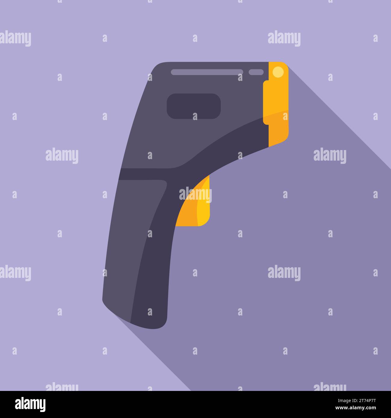 Laser thermometer device icon flat vector. Scan test care. Virus tool ...