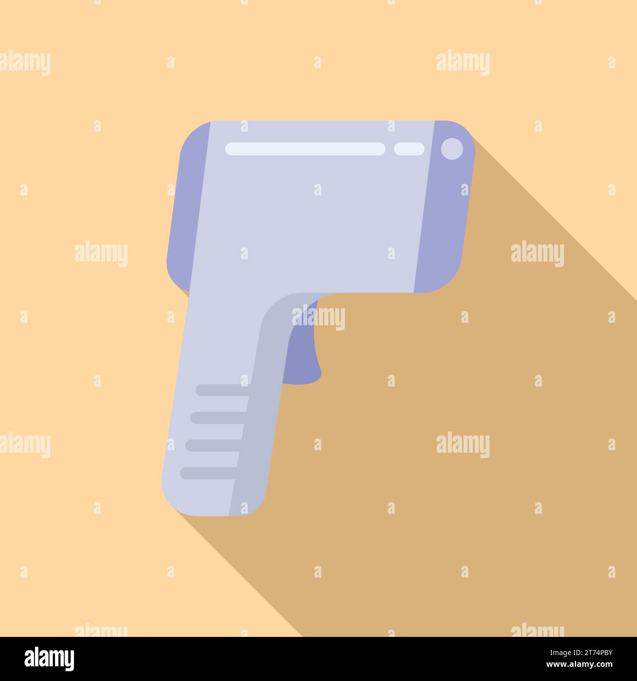 Scanning equipment temperature icon flat vector. Gauge tool. Gun device ...