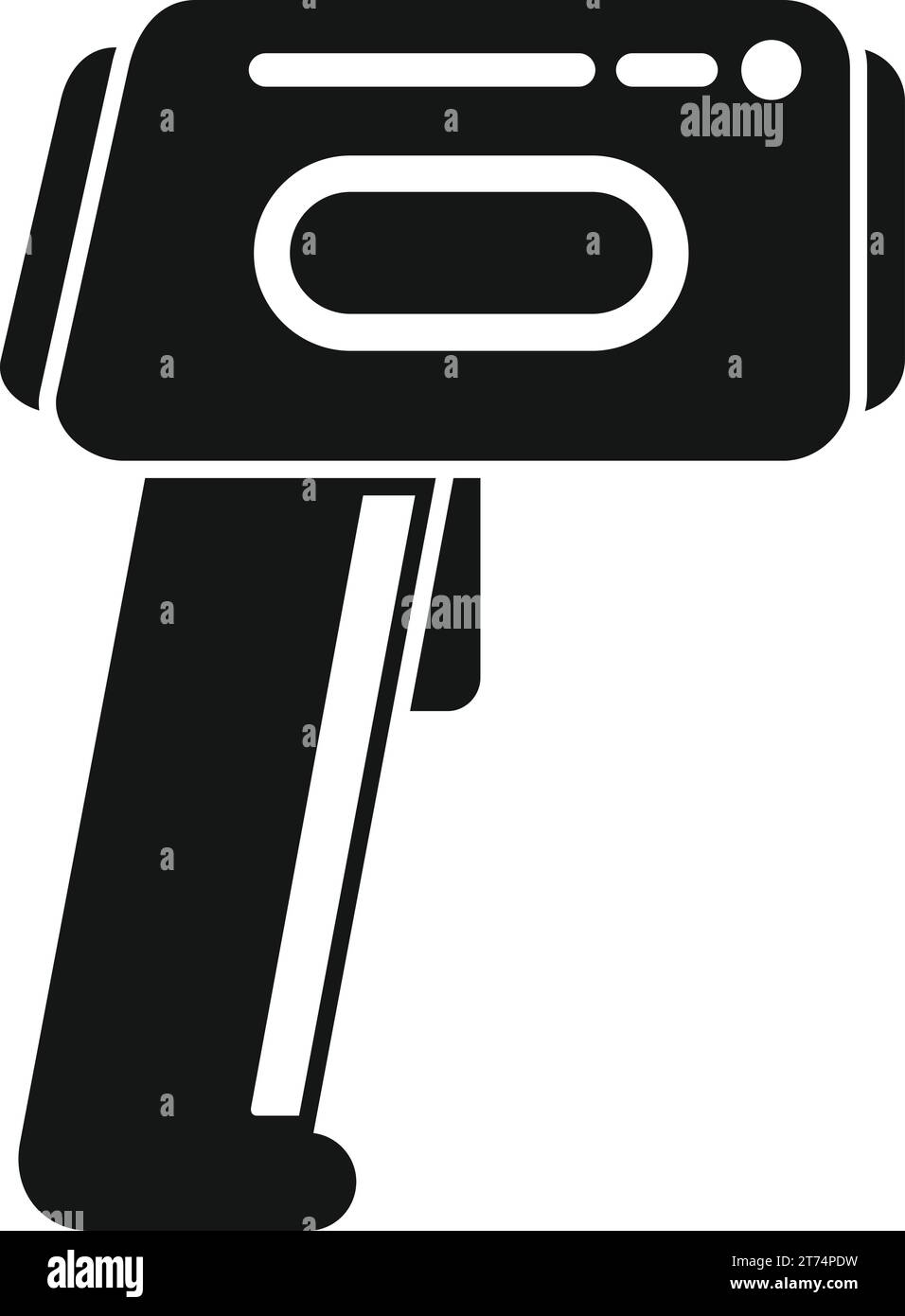 Health check gun icon simple vector. Scanner device. Detection remote ...