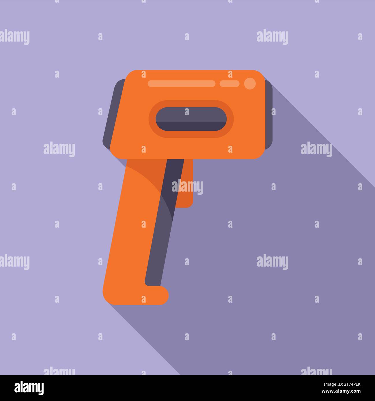 Health check gun icon flat vector. Scanner device. Detection remote ...