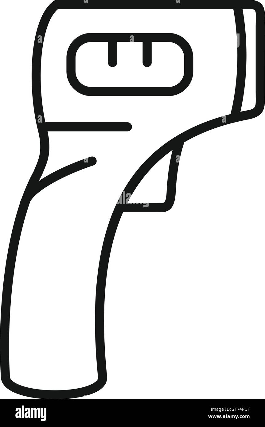 Virus detect laser thermometer icon outline vector. Scanner distance ...