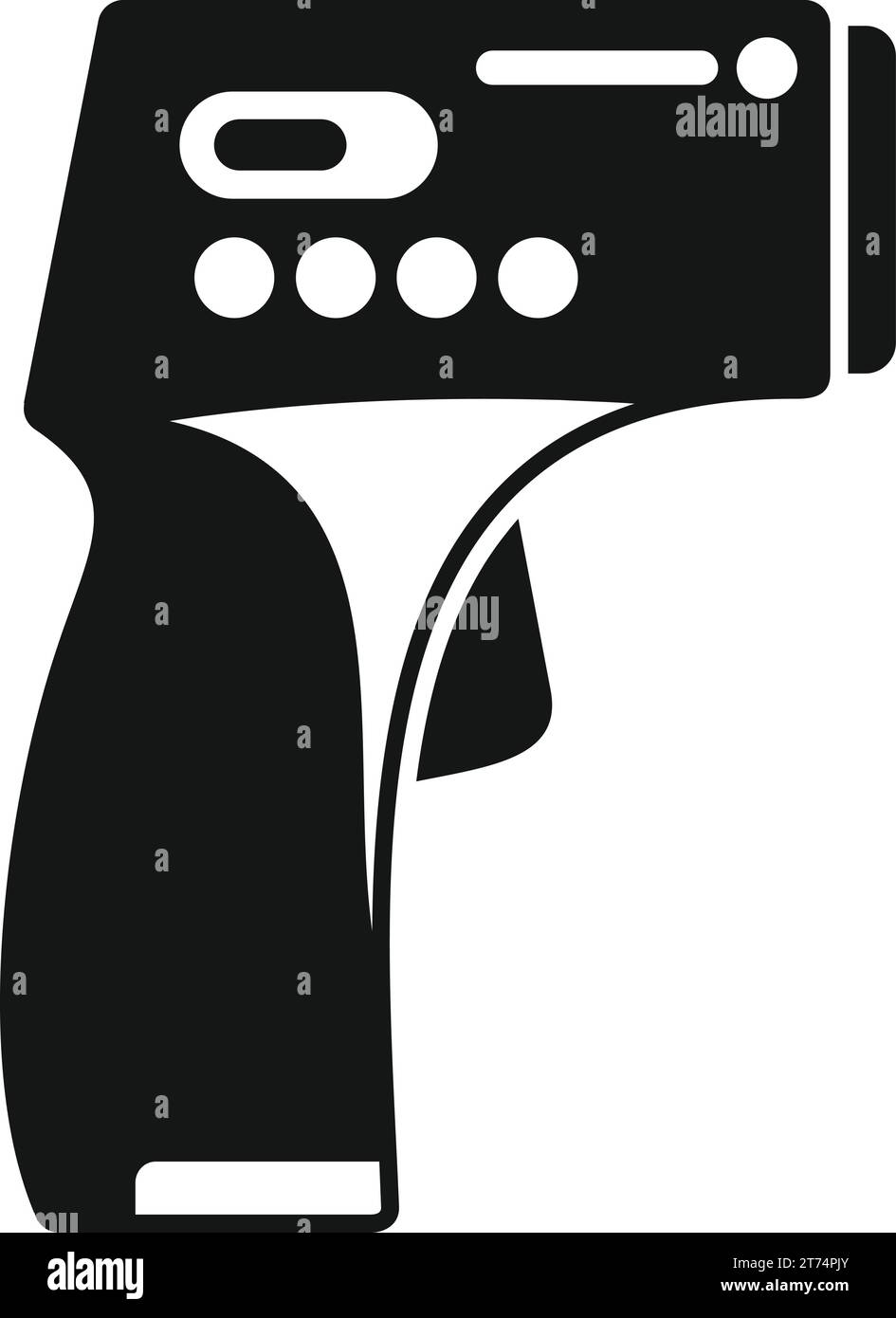 Laser Thermometer Test Icon Simple Vector Check Device Gun Heat Scan Distance Stock Vector