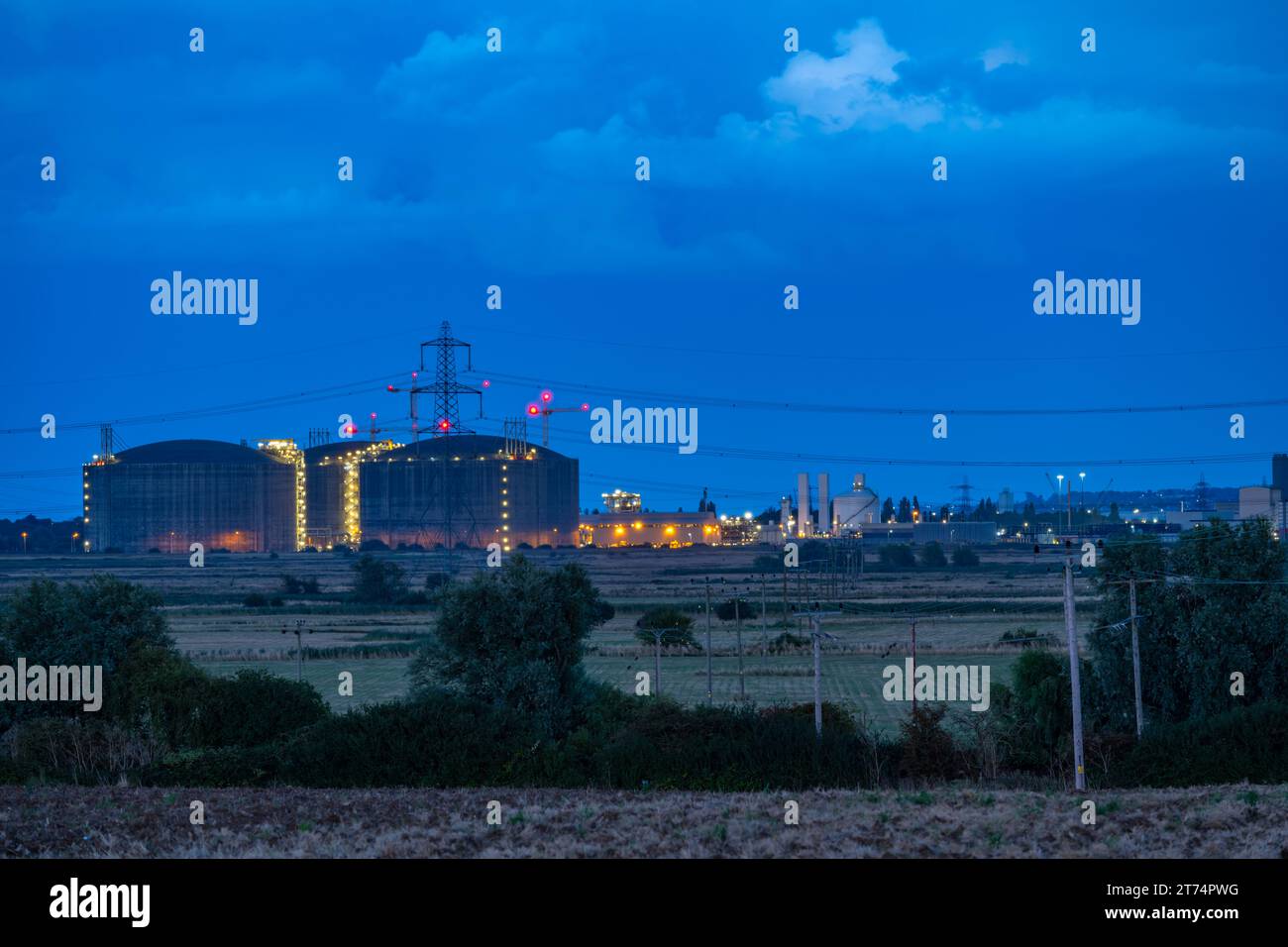National Grid L N G terminal at Isle of Grain Road, Rochester Kent at ...