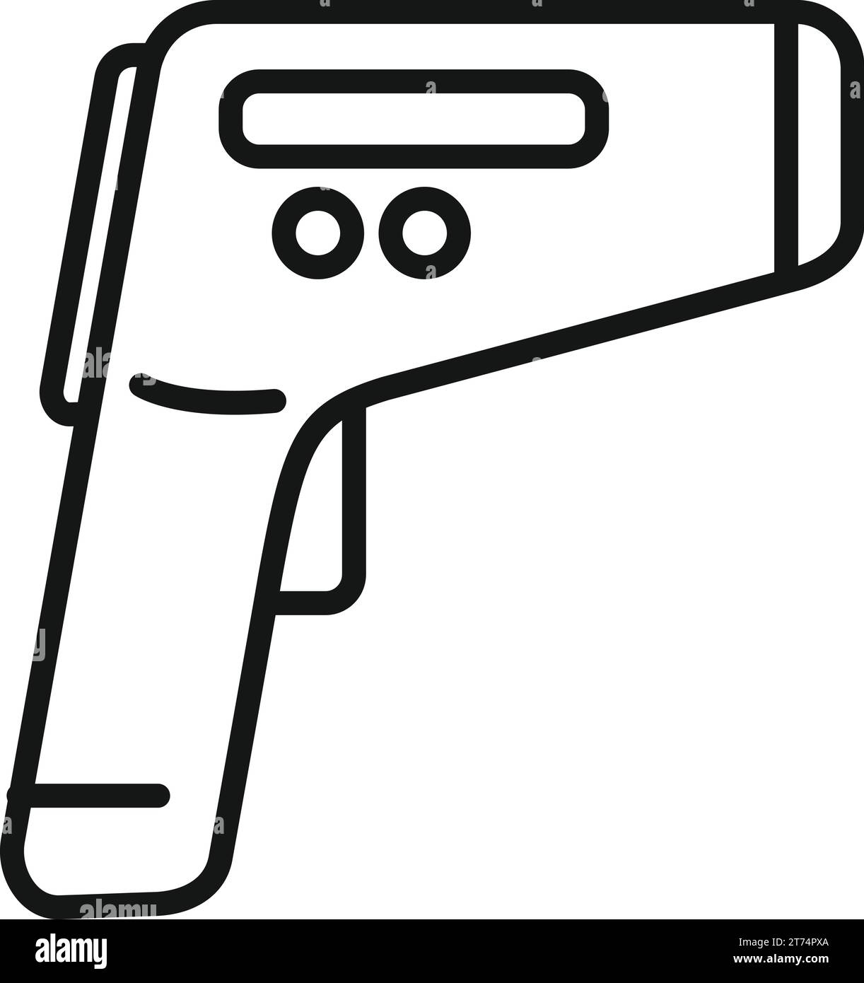 School laser thermometer icon outline vector. Scan check temperature ...