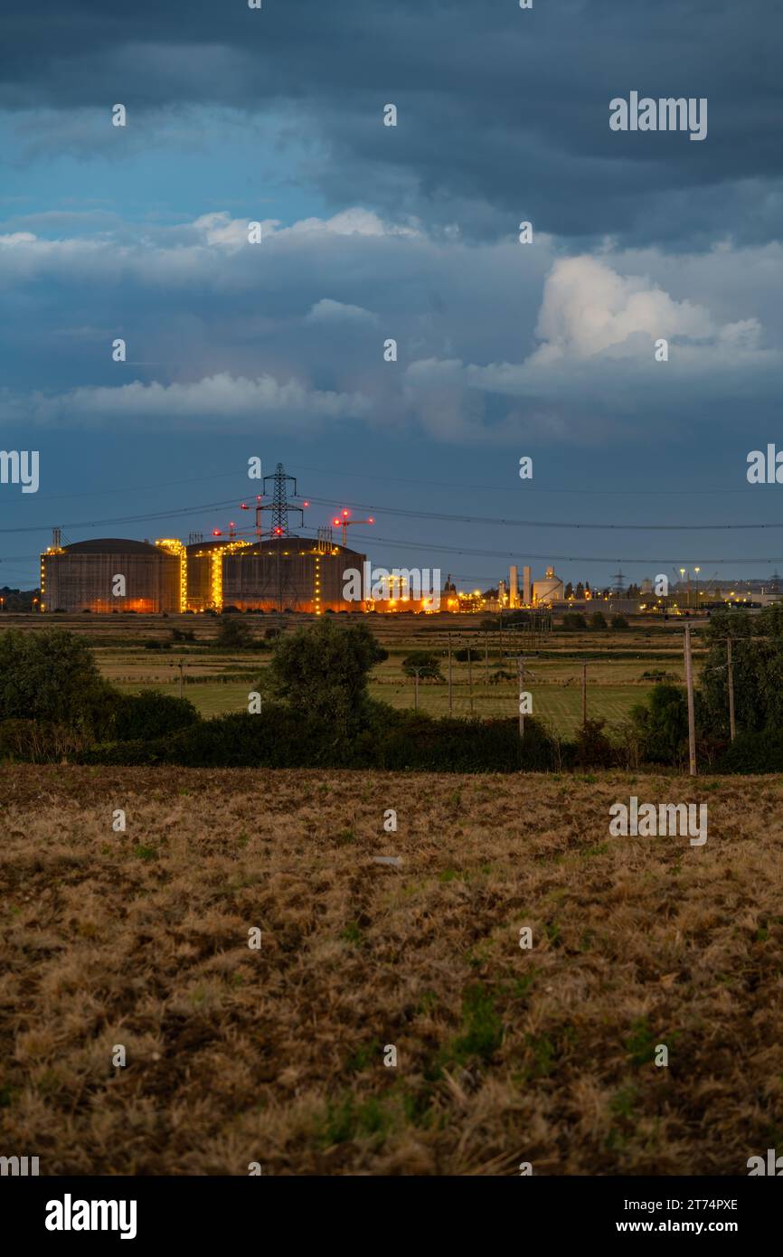 National Grid L N G terminal at Isle of Grain Road, Rochester Kent at ...