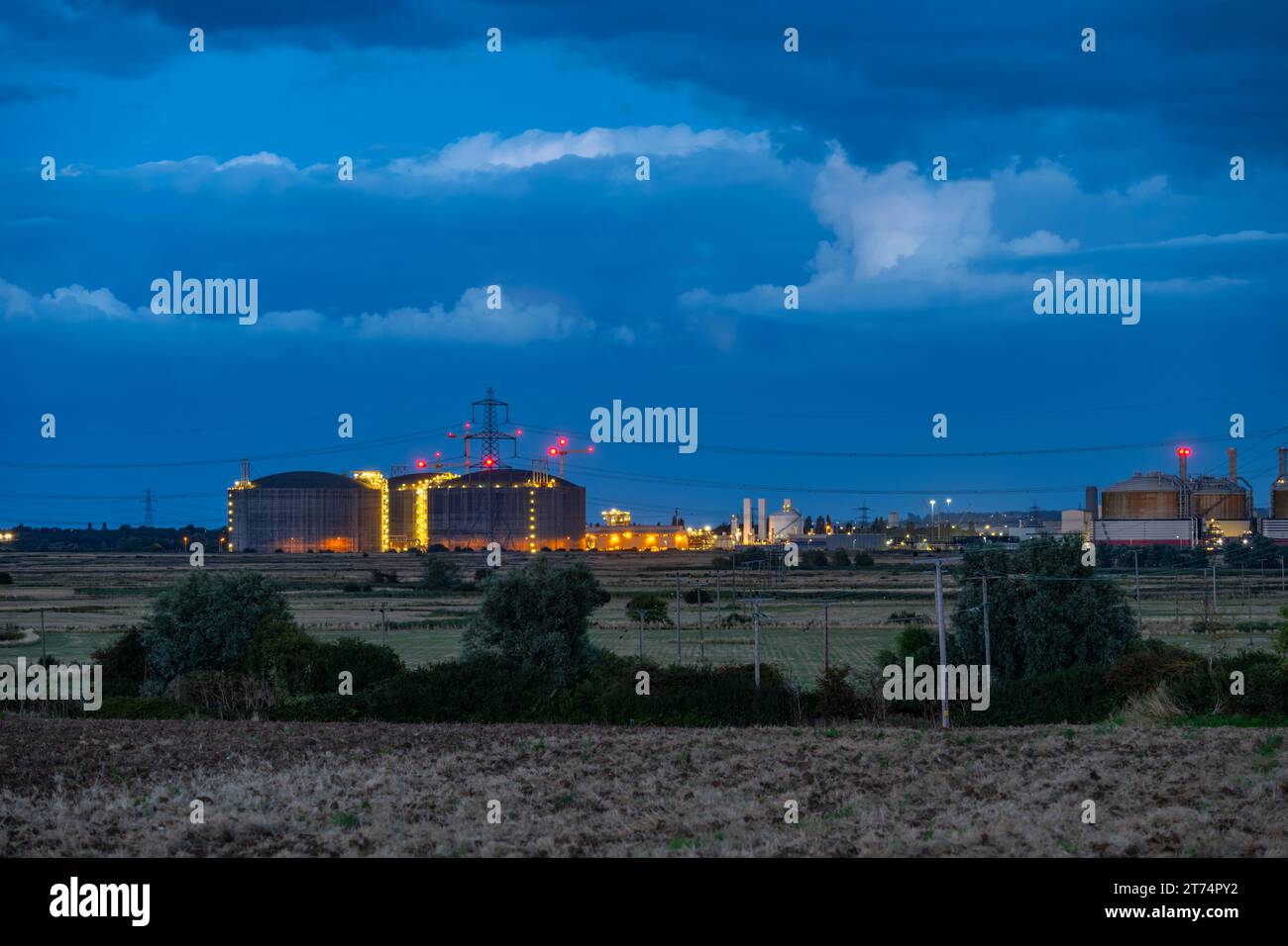 National Grid L N G terminal at Isle of Grain Road, Rochester Kent at ...