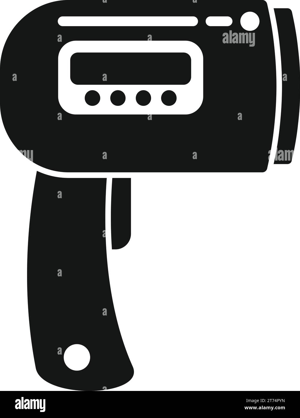 Gun scan device icon simple vector. Temperature check. Remote infrared ...