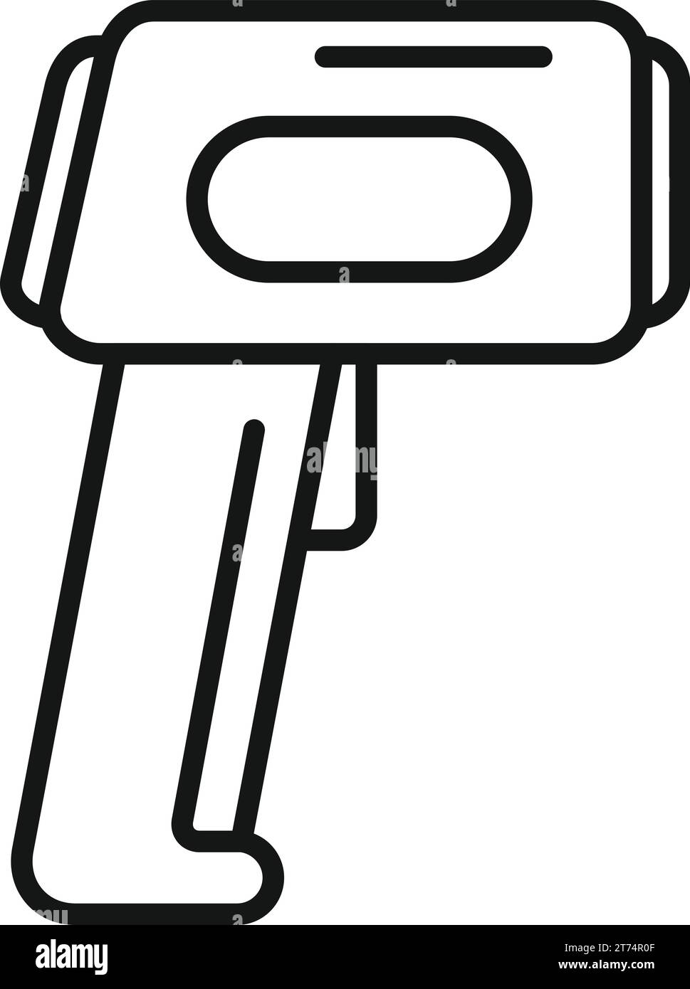 Health check gun icon outline vector. Scanner device. Detection remote ...