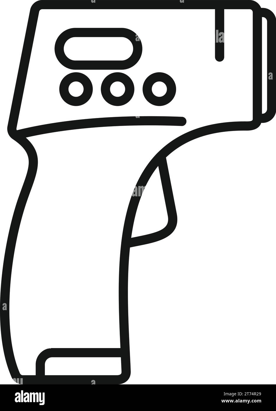 Laser thermometer test icon outline vector. Check device gun. Heat scan ...