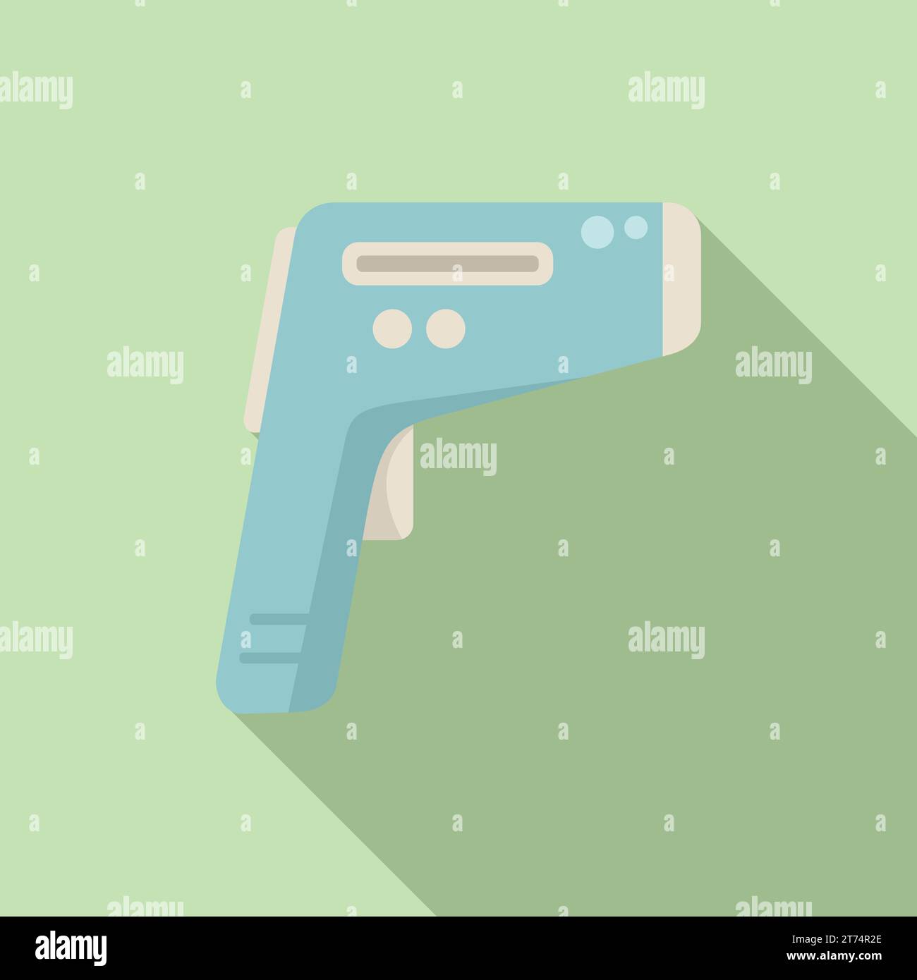 School laser thermometer icon flat vector. Scan check temperature ...