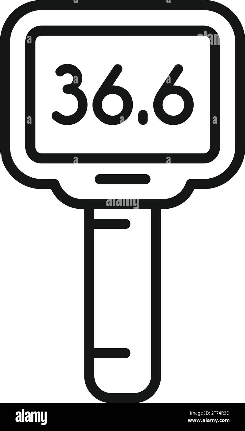 Normal body temperature scan icon outline vector. Check gun device ... Normal body temperature scan icon outline vector. Check gun device ...