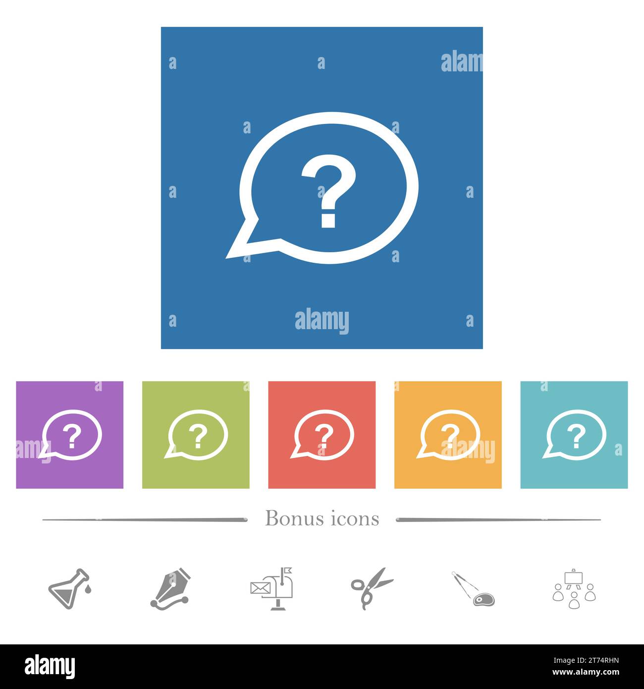 Oval help chat bubble outline flat white icons in square backgrounds. 6 ...