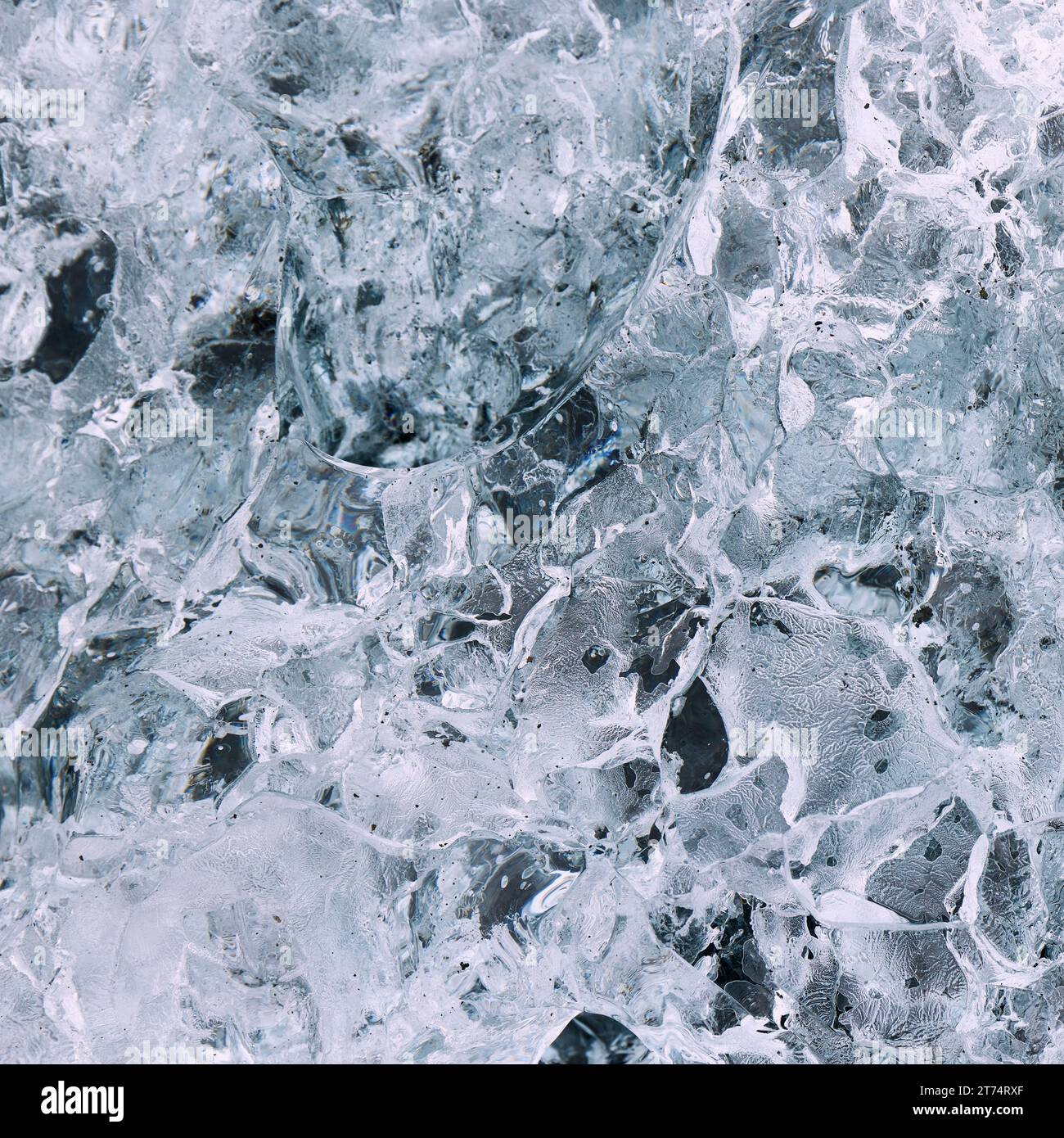 Abstract structure of a transparent block of ice. Graphic, monochrome ...