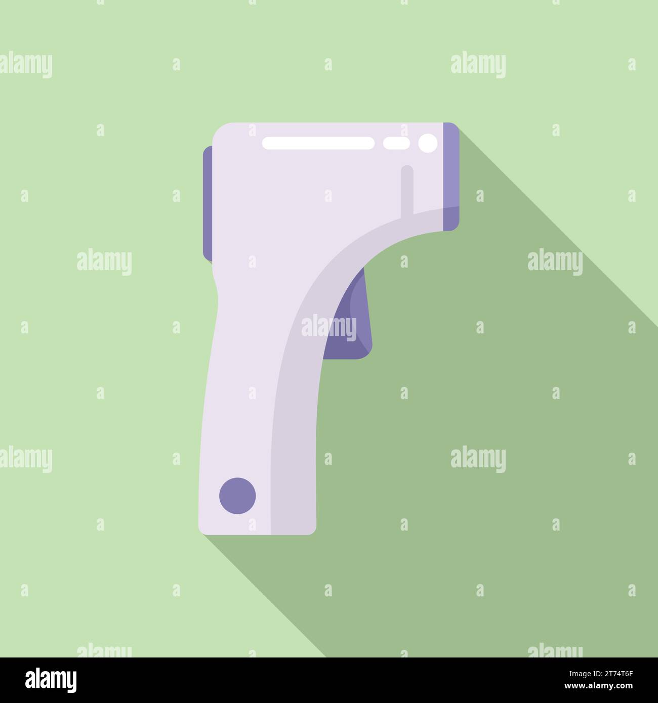 Heat laser thermometer icon flat vector. Measure scan temperature ...