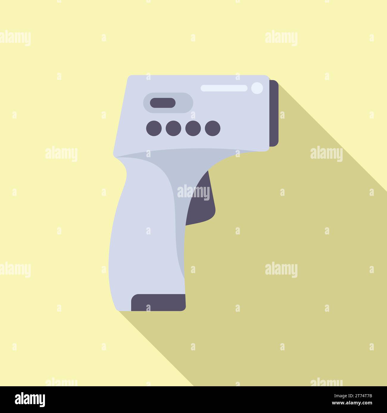 Laser Thermometer Test Icon Flat Vector Check Device Gun Heat Scan Distance Stock Vector Image