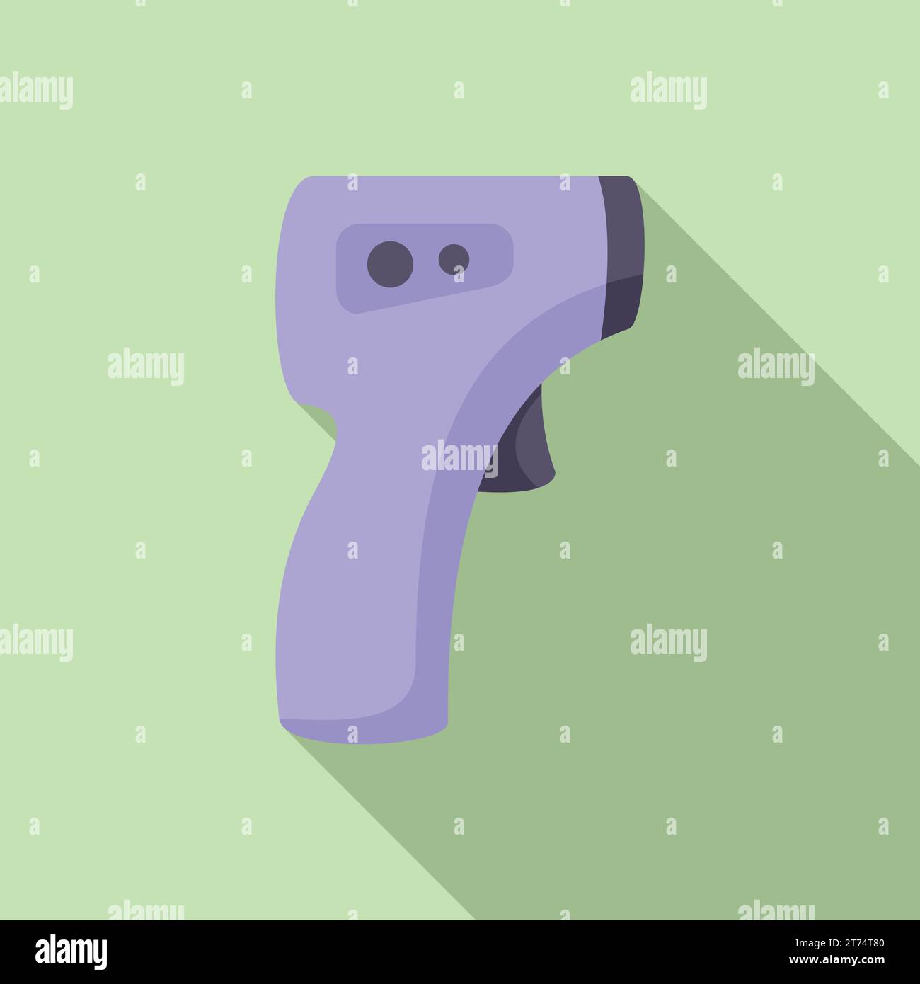 Care with laser thermometer icon flat vector. Distance scan. Non ...