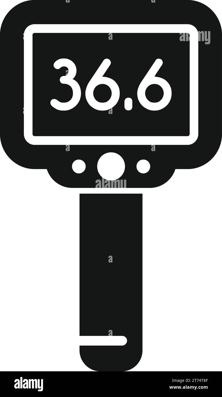 Normal body temperature scan icon simple vector. Check gun device ... Normal body temperature scan icon simple vector. Check gun device ...