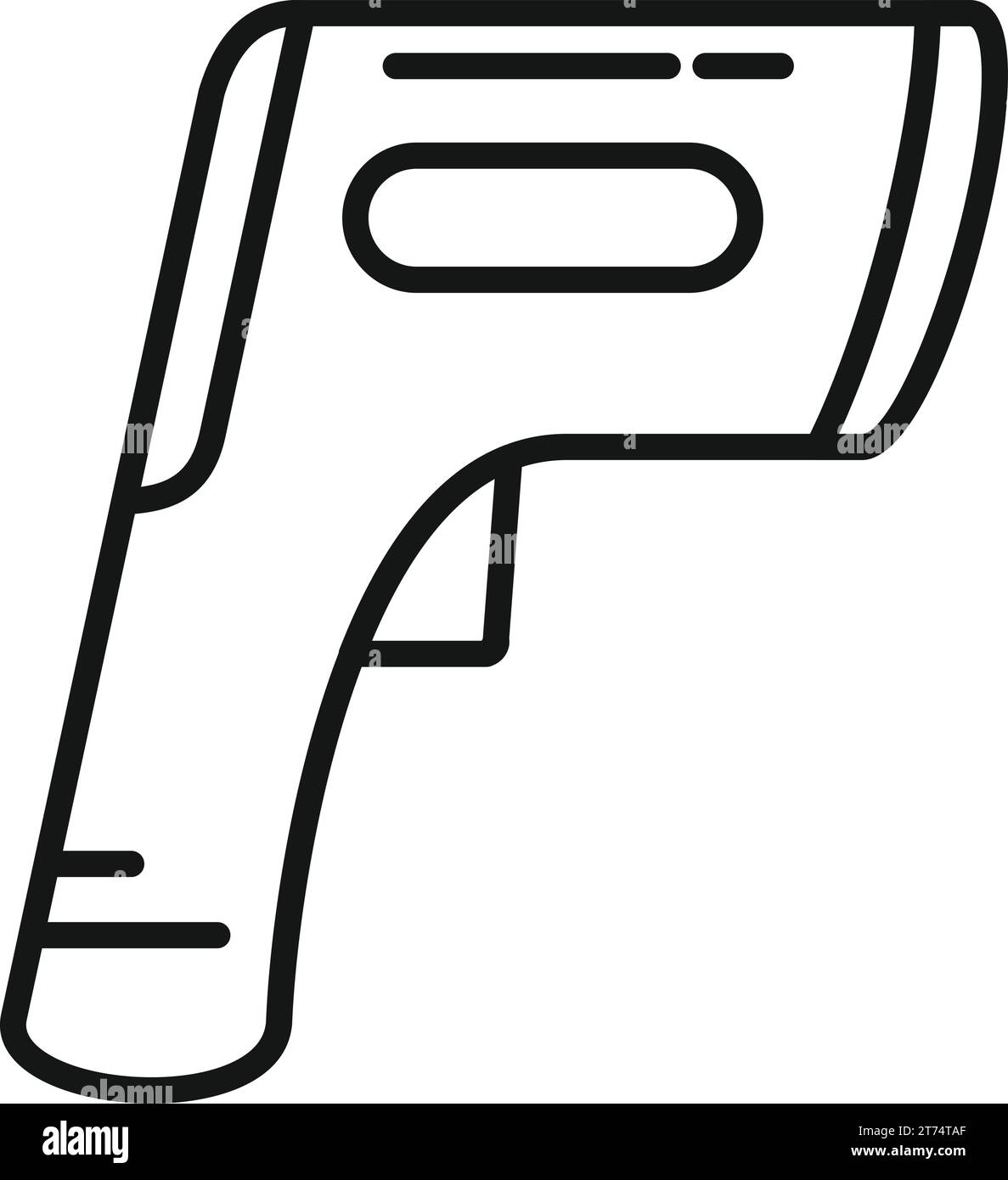 Distance laser thermometer icon outline vector. Check device. Scan ...