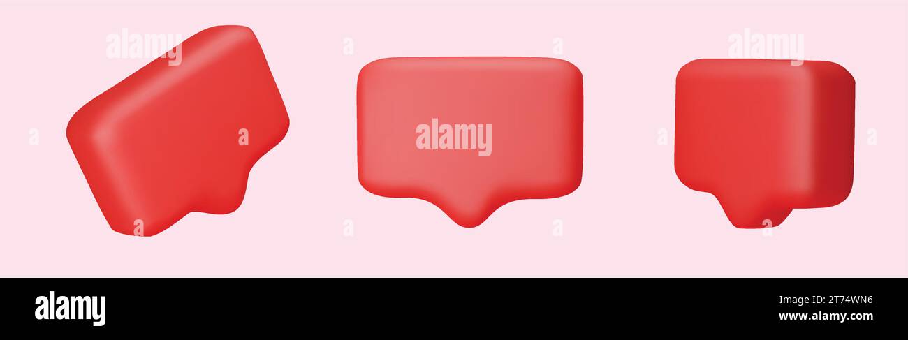 Collection 3d Chat dialogue text. Modern Realistic 3d design. The set ...