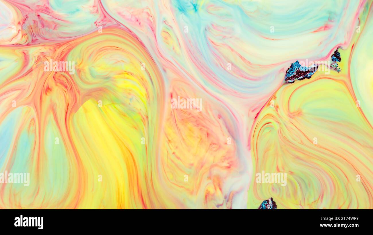 Abstract Liquid Colors Background. Multicolored Waves and Blurred ...