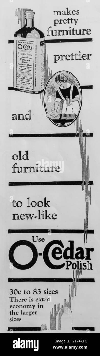 1927 O-Cedar polish ad Stock Photo - Alamy