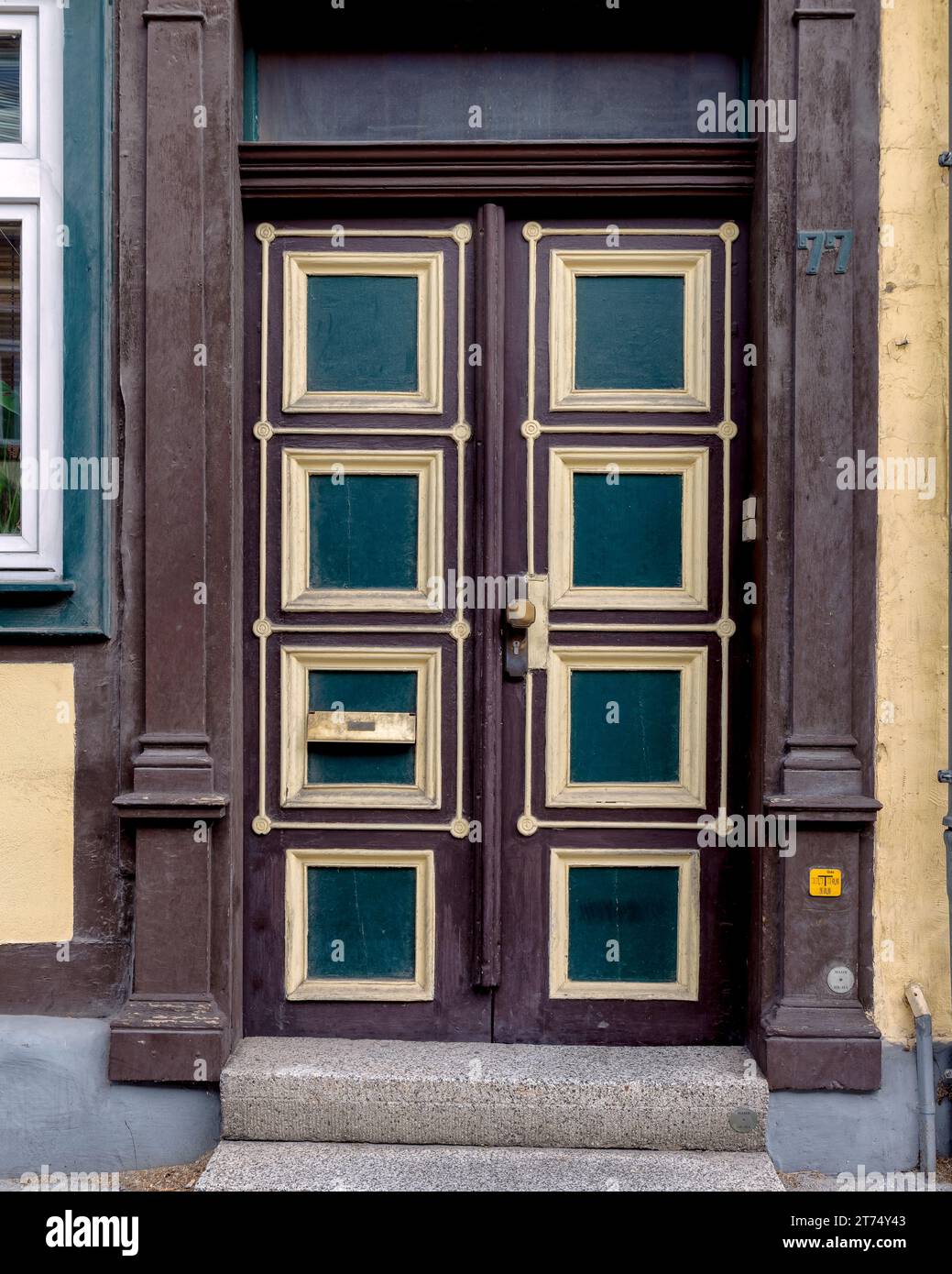 Beautiful colorful wooden door Stock Photo - Alamy