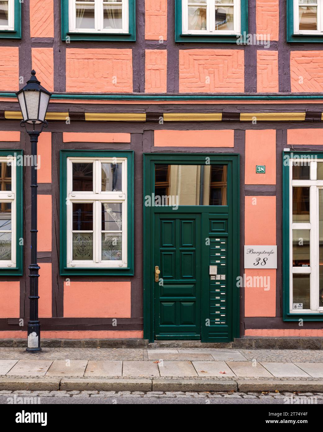 Medieval colorful half-timbered house in Wernigerode Stock Photo - Alamy