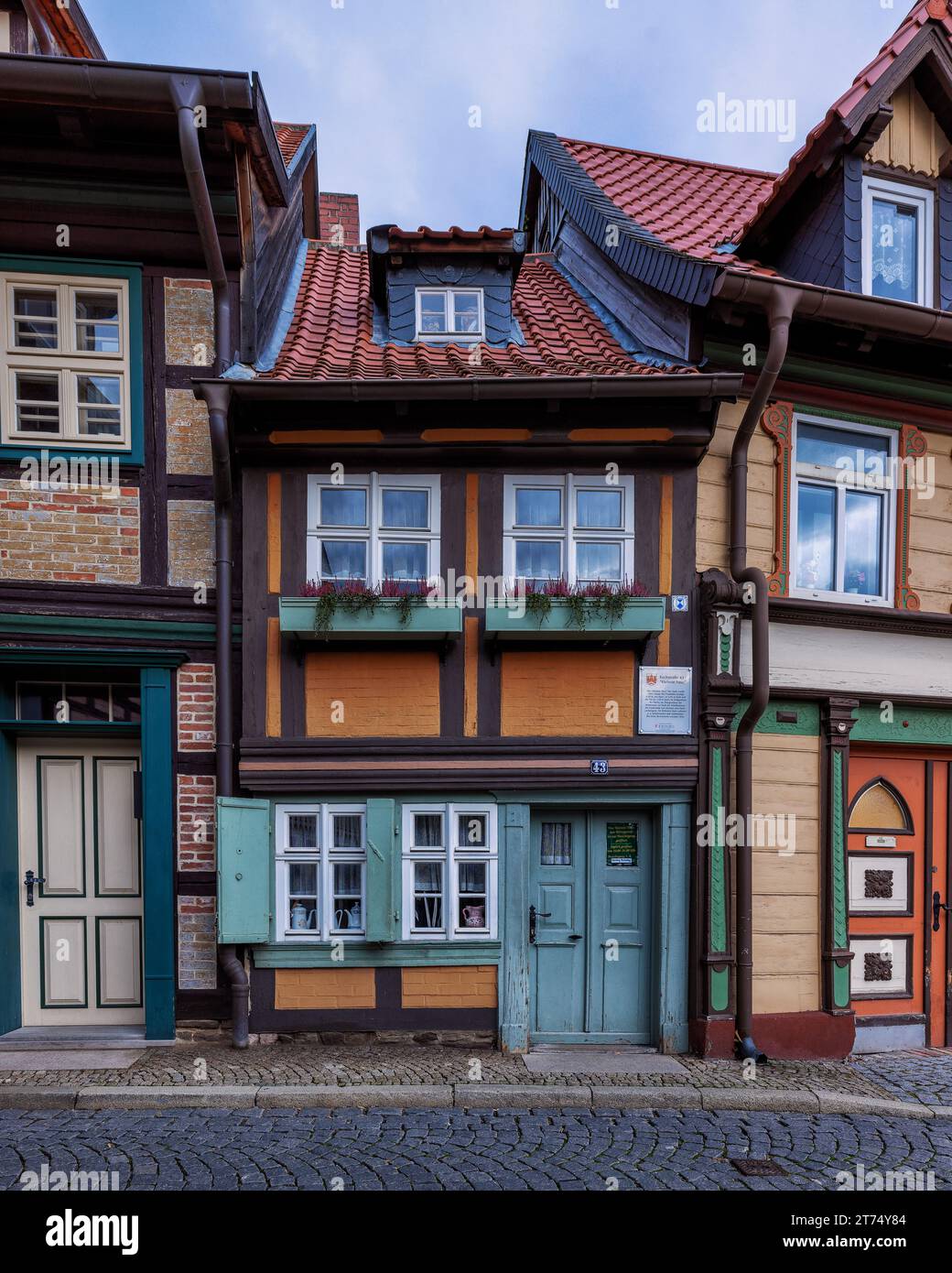 Medieval colorful half-timbered house in Wernigerode Stock Photo - Alamy
