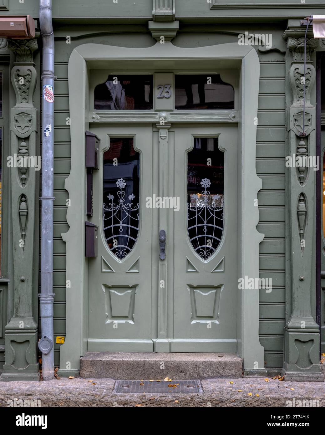 Beautiful colorful wooden door Stock Photo - Alamy