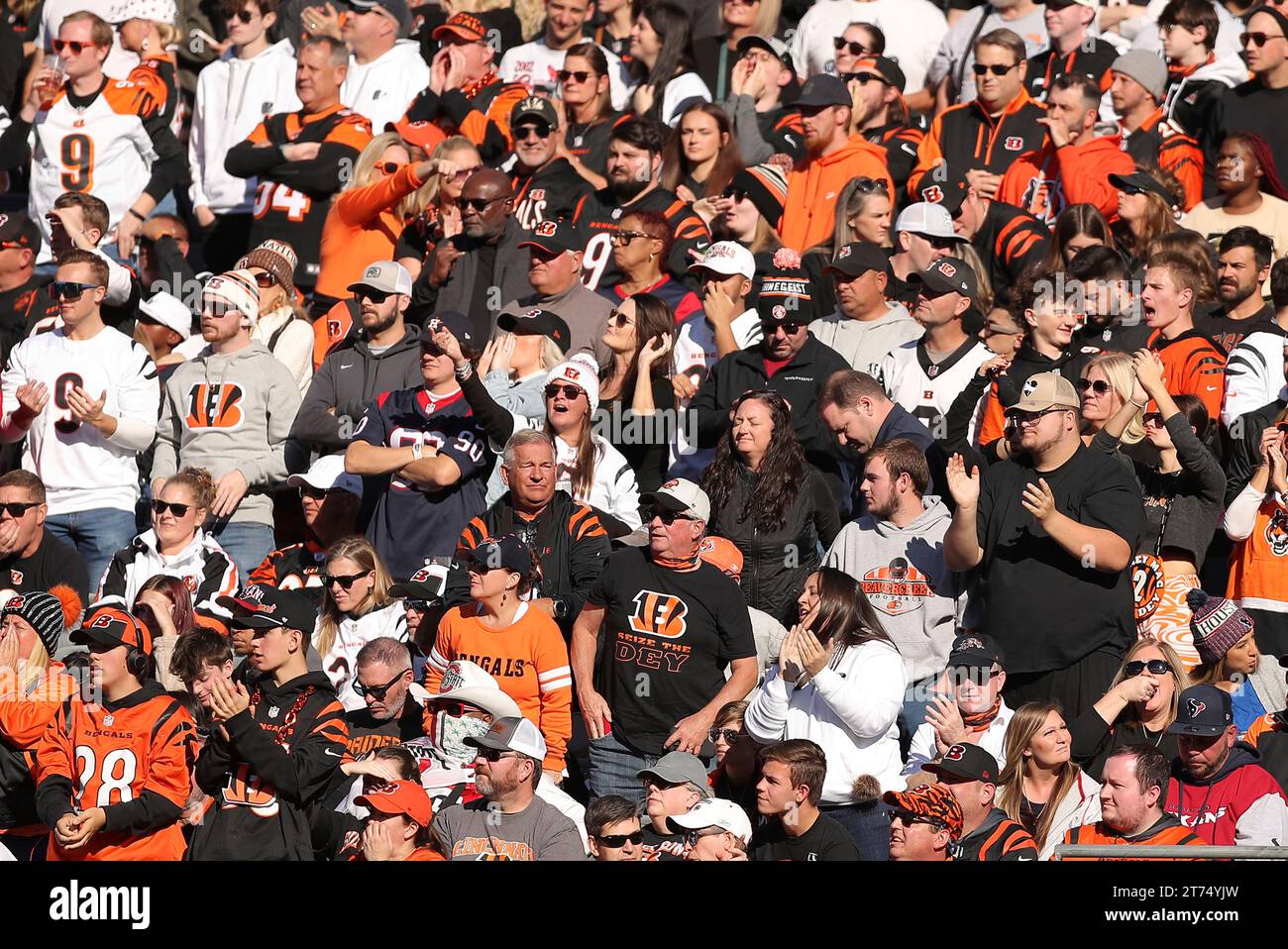 Cincinnati Bengals fans during an NFL football game against the Houston ...