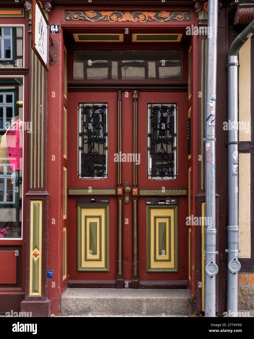 Beautiful colorful wooden door Stock Photo - Alamy