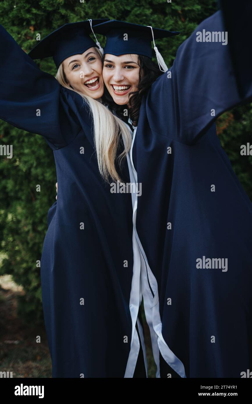 Female University Friends Celebrating Achievements and Sharing ...