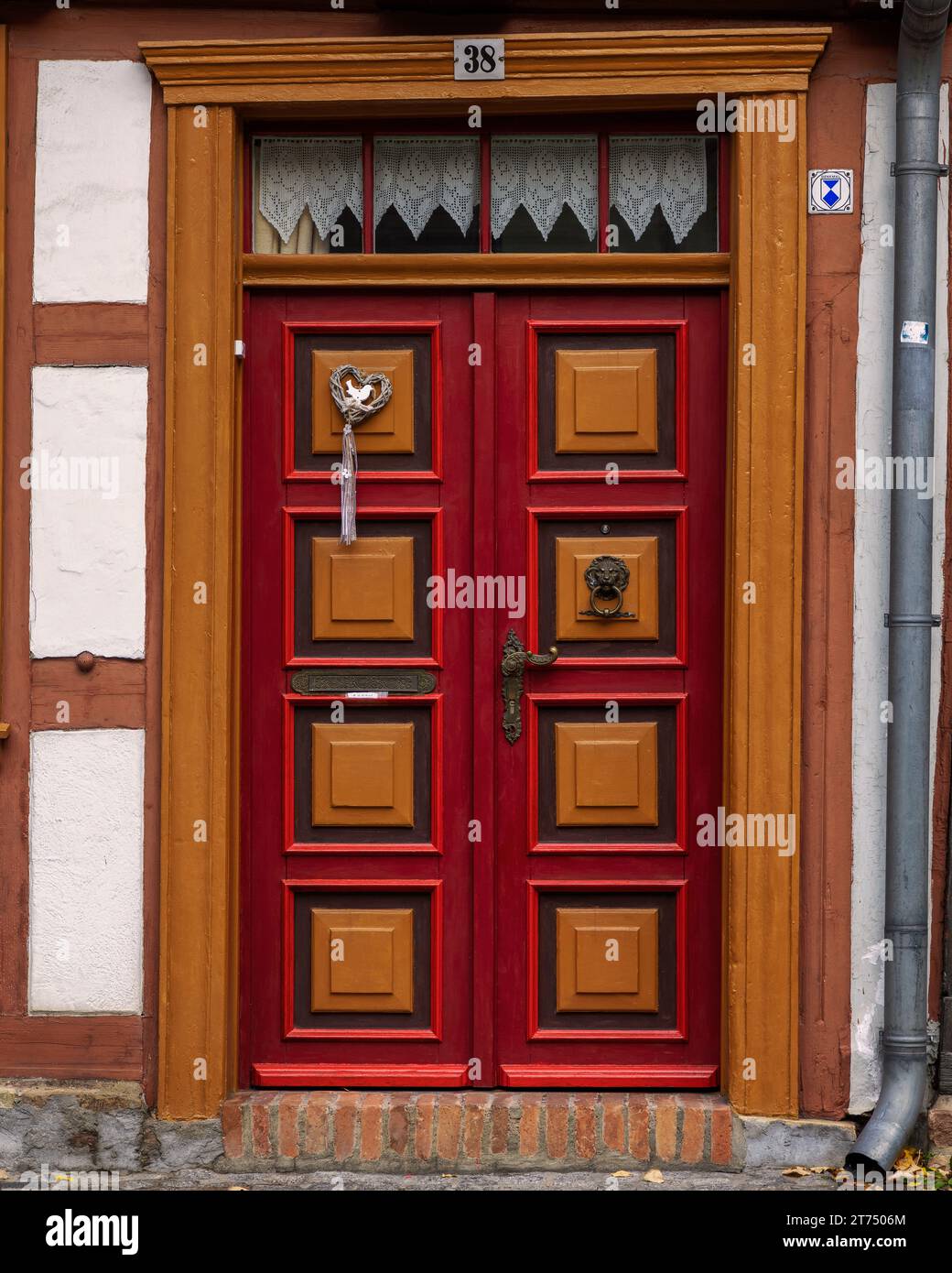 Beautiful colorful wooden door Stock Photo - Alamy
