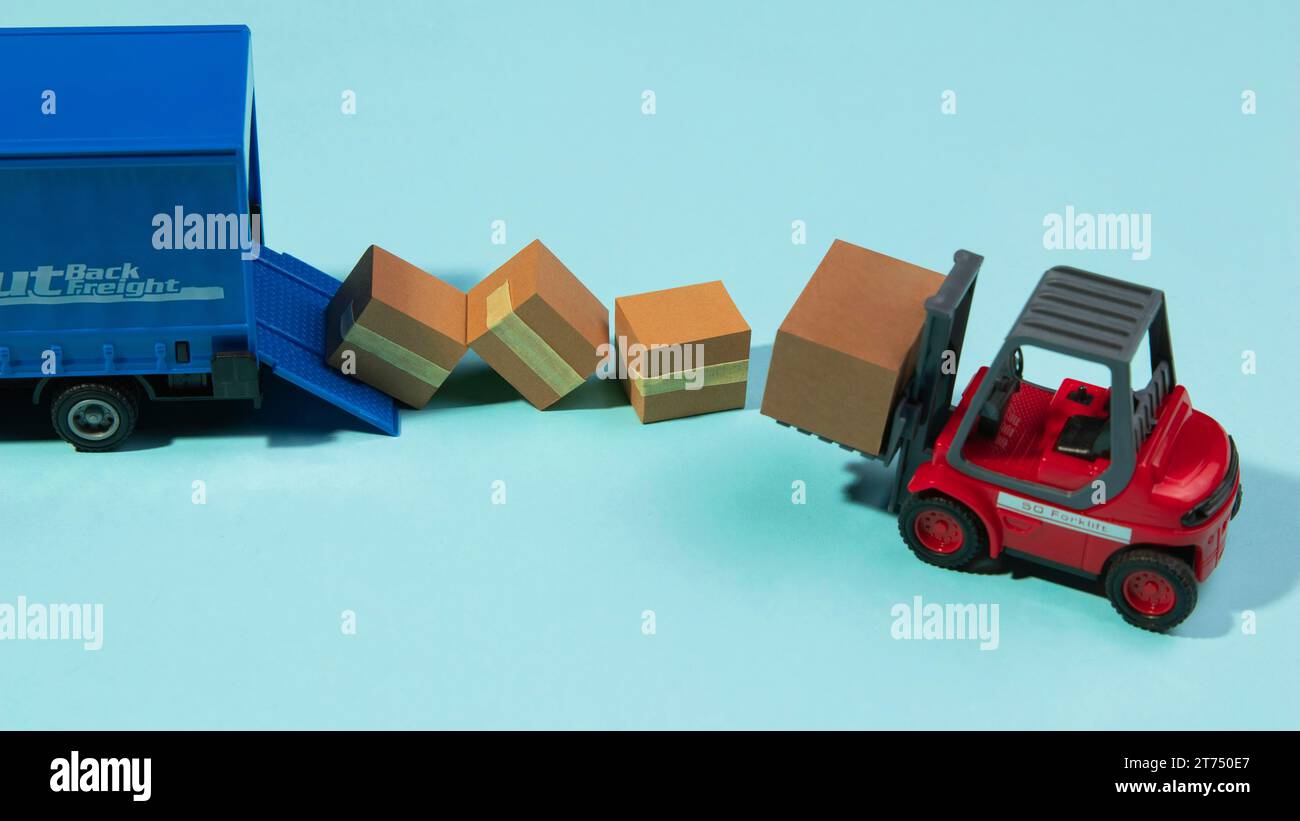 High angle truck forklift machine Stock Photo - Alamy