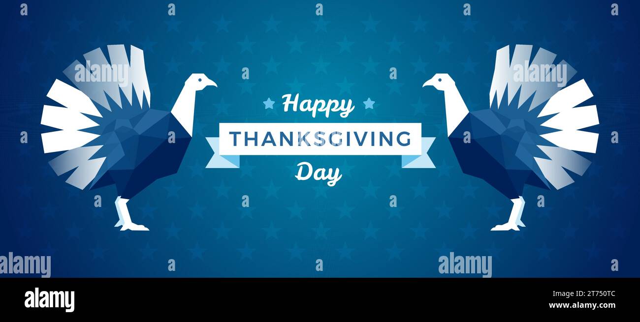 Happy Thanksgiving Day banner with turkey bird and creative lettering ...