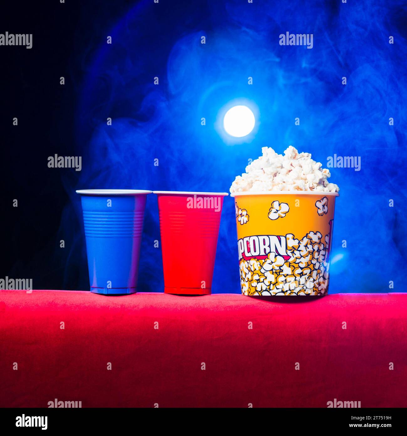 Cinema with popcorn box 2 Stock Photo - Alamy