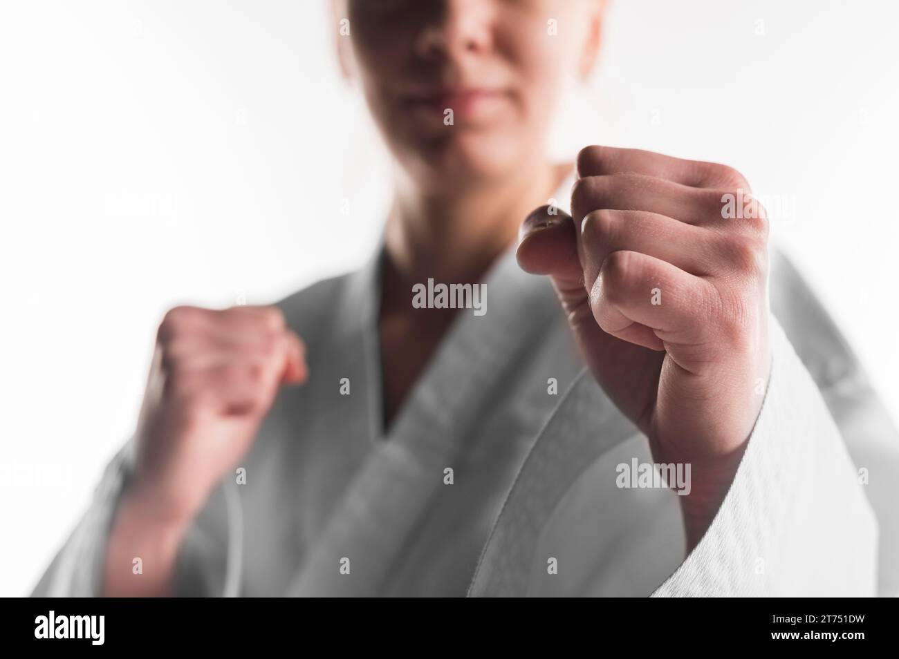Close up punch karate woman Stock Photo - Alamy