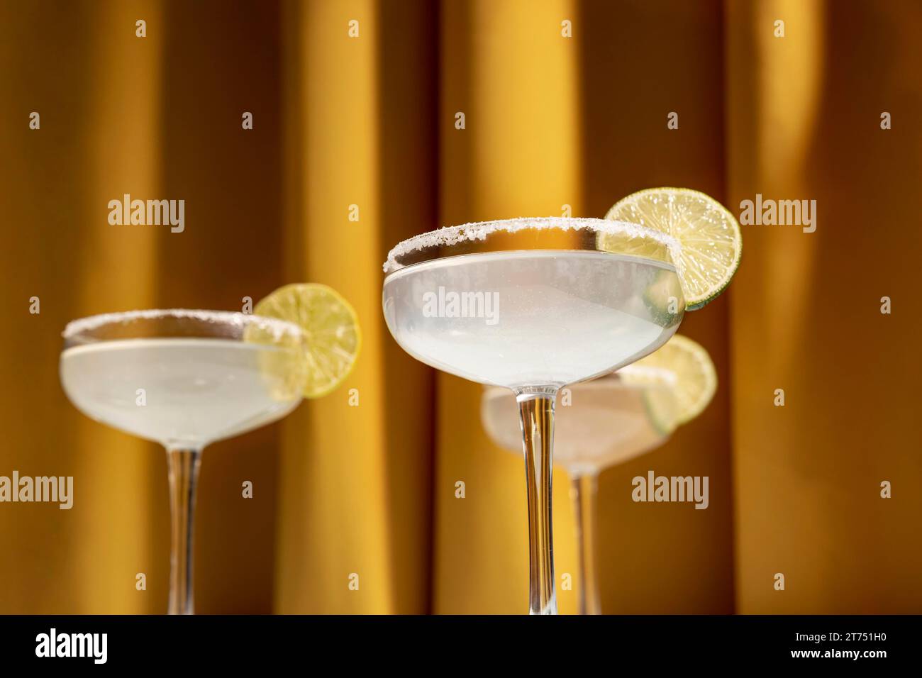 Close up margarita cocktails with salty rim Stock Photo - Alamy
