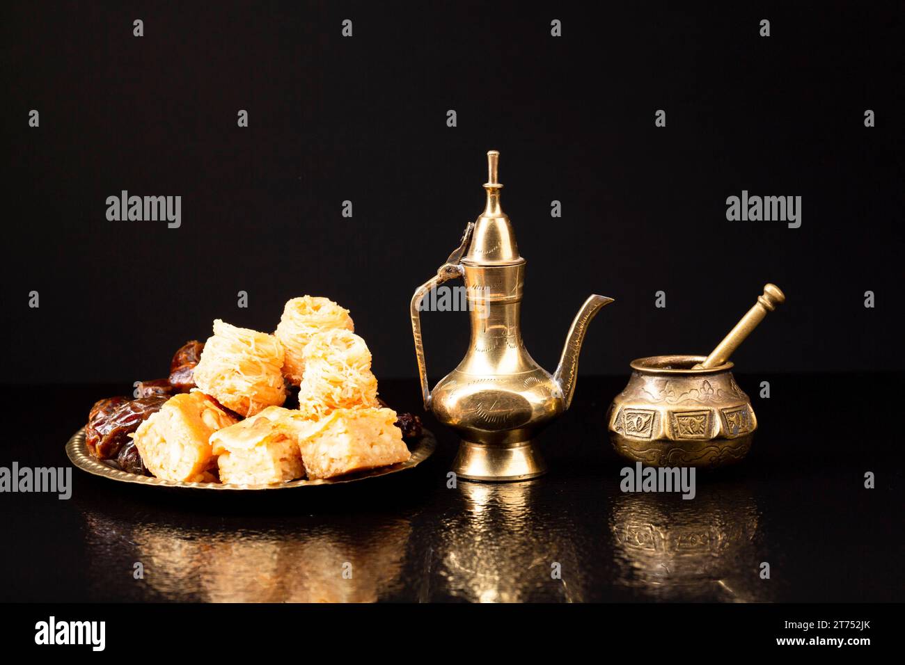 Front view islamic pastries with black background Stock Photo - Alamy